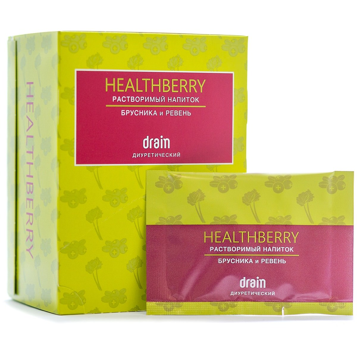 Диуретический растворимый напиток Healthberry Drain по цене 20 руб ...